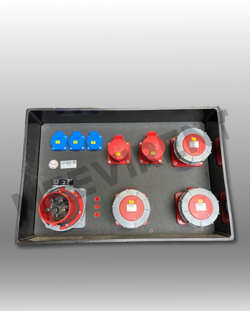 Verteiler CEE 125A auf 3x CEE 63A, 1x CEE 32A, 1x CEE 16A, 3x Schuko ...